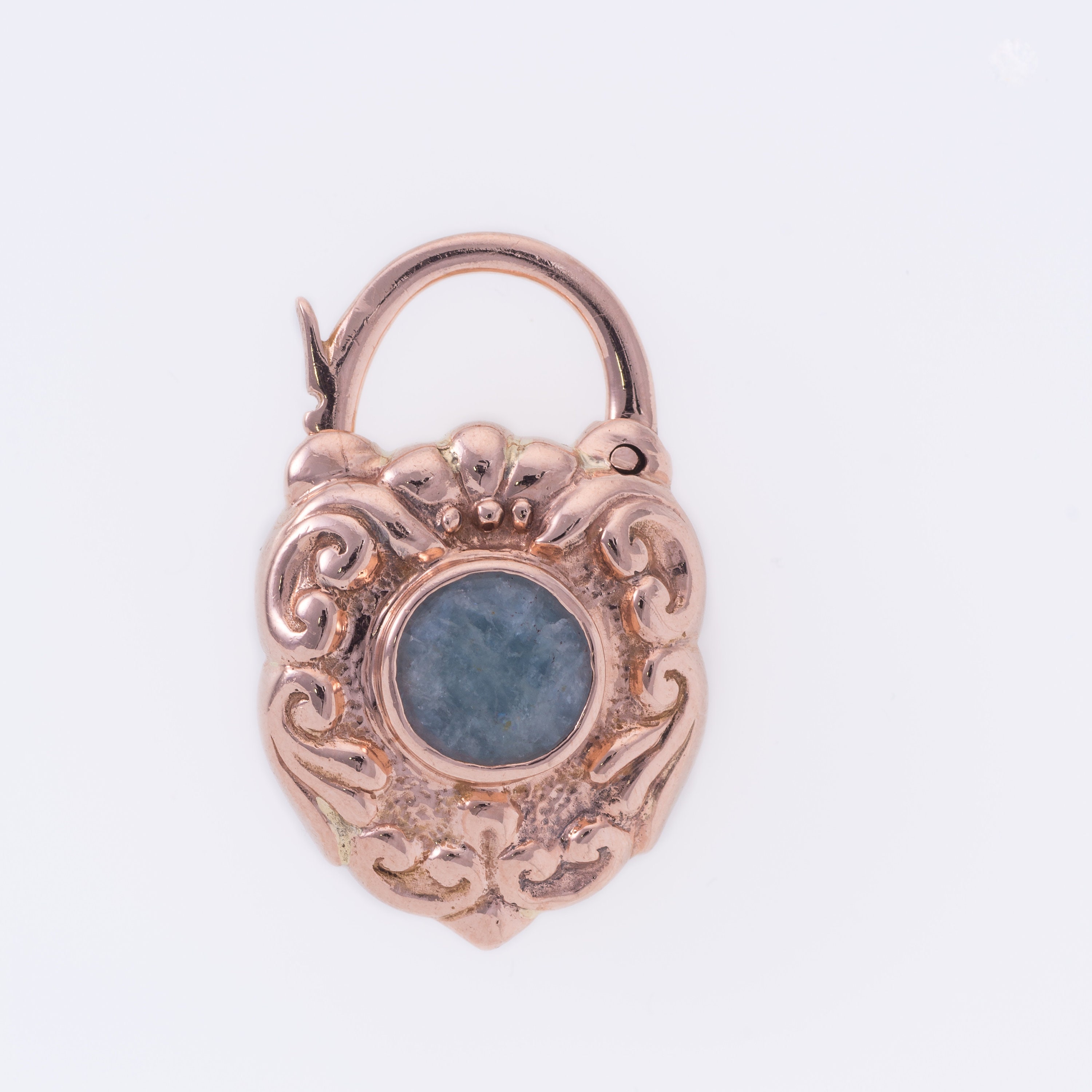 Milky Aquamarine and Garnet Double Sided Padlock Vintage - Etsy