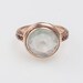 Round Aquamarine Ring With Garnet in Rose Gold - March Birthstone Ring ...