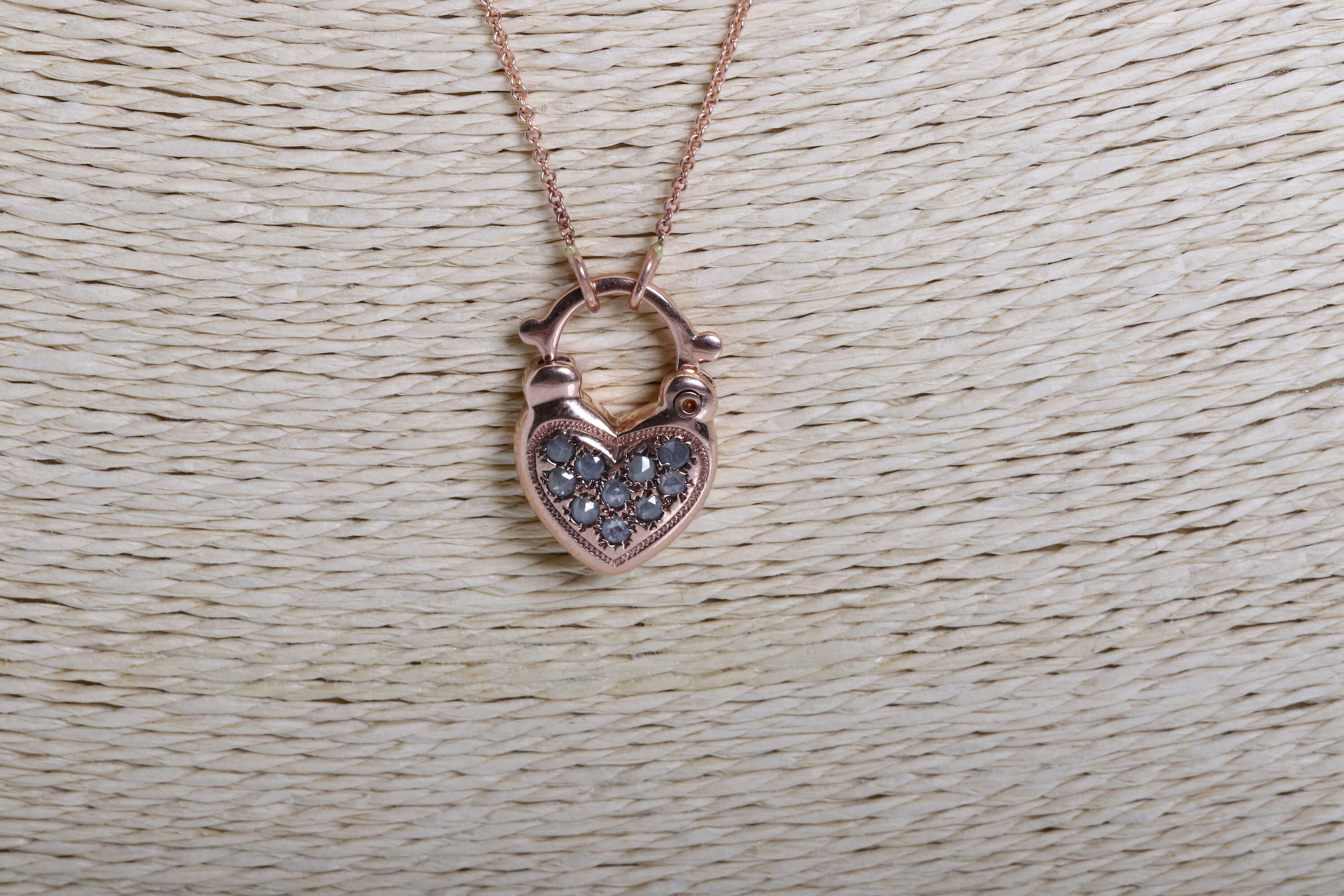 Heart Diamond Padlock Gold Heart Diamond Padlock Vintage - Etsy