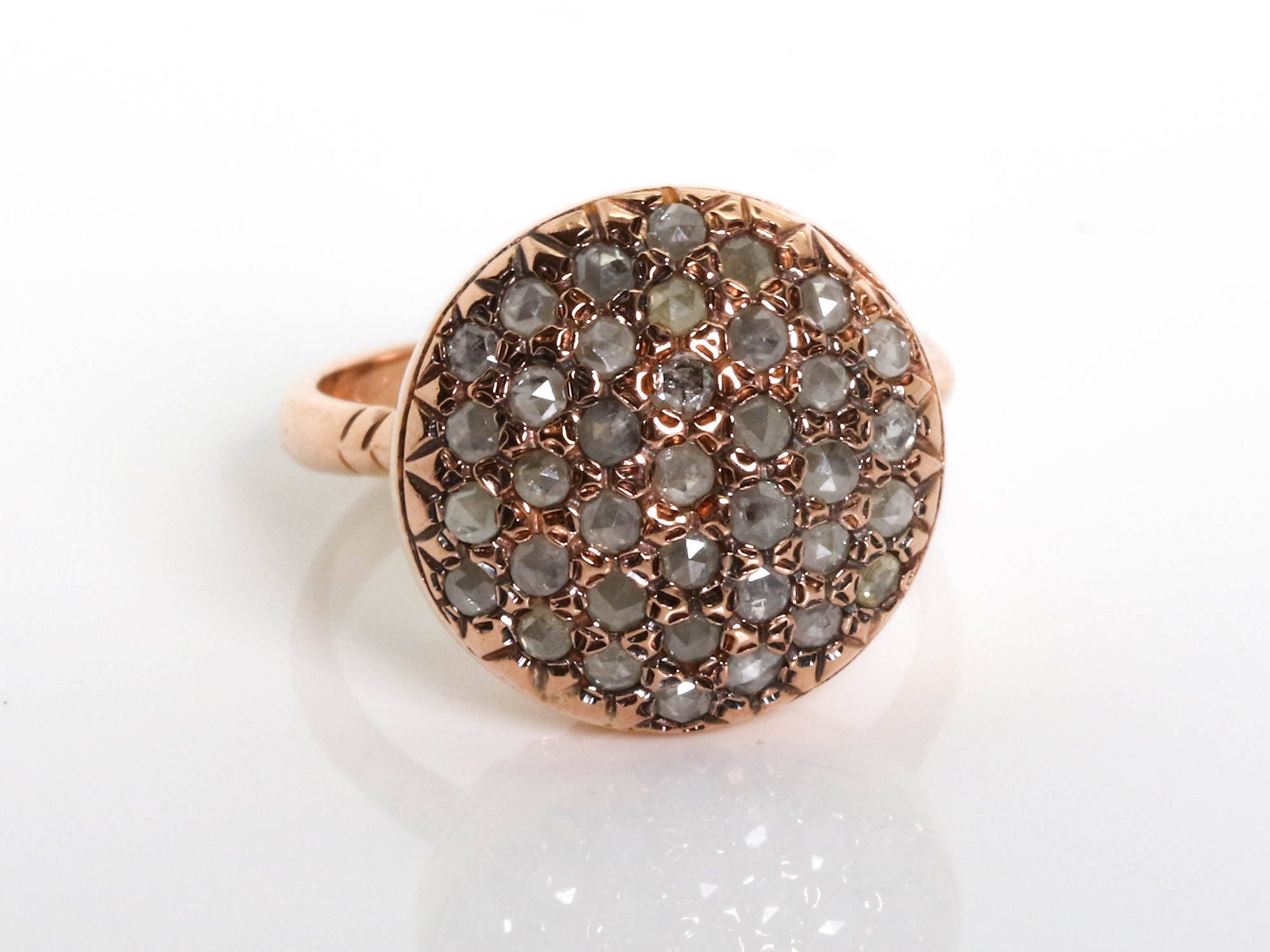 Pave Engagement Ring Cocktail Vintage Diamond Ring - Etsy