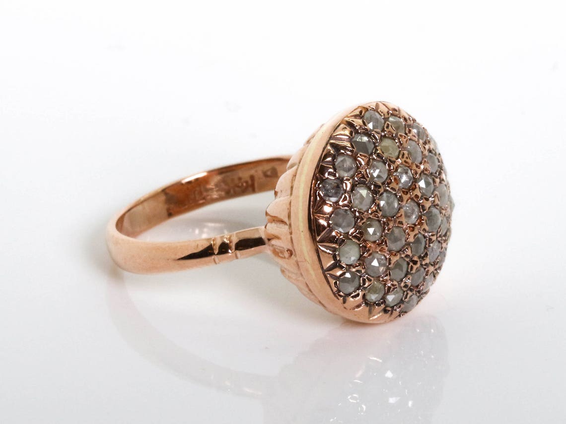 Pave Engagement Ring Cocktail Vintage Diamond Ring - Etsy