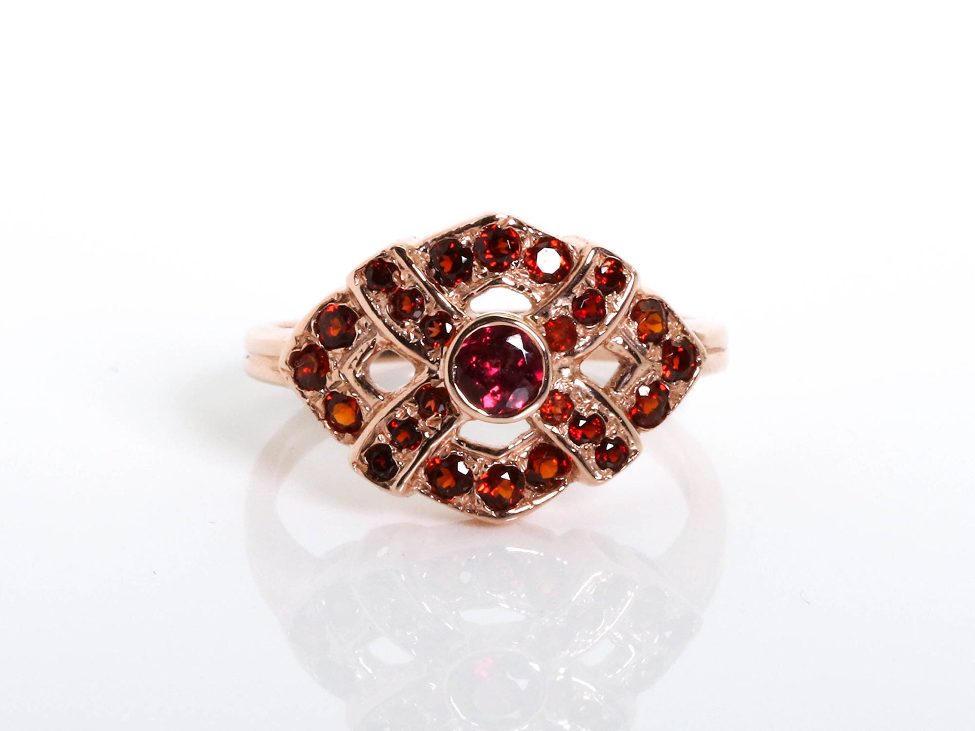 Garnet Statement Ring Garnet Gemstone Ring Anniversary | Etsy