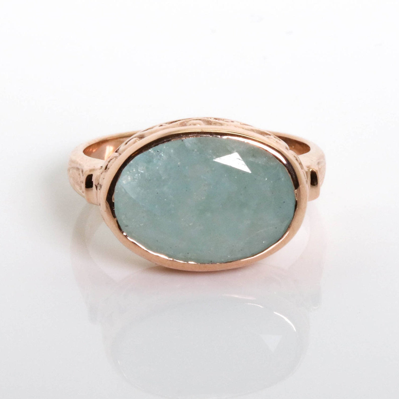 Aquamarine Ring Rose Gold - March Birthstone Ring - March Birthstone ...