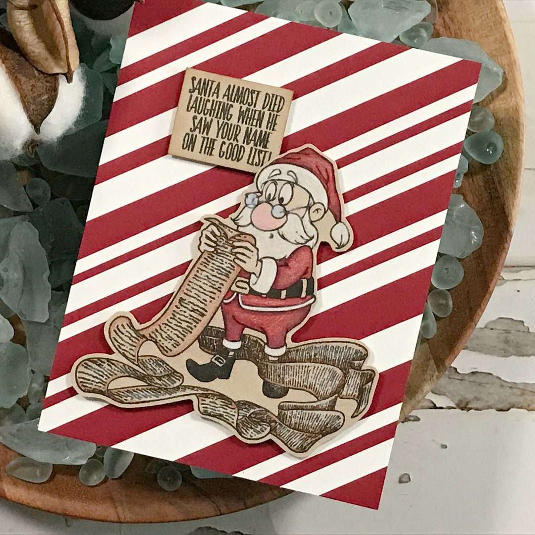 Funny Santa Christmas Card: Handmade Holiday Greeting - Etsy
