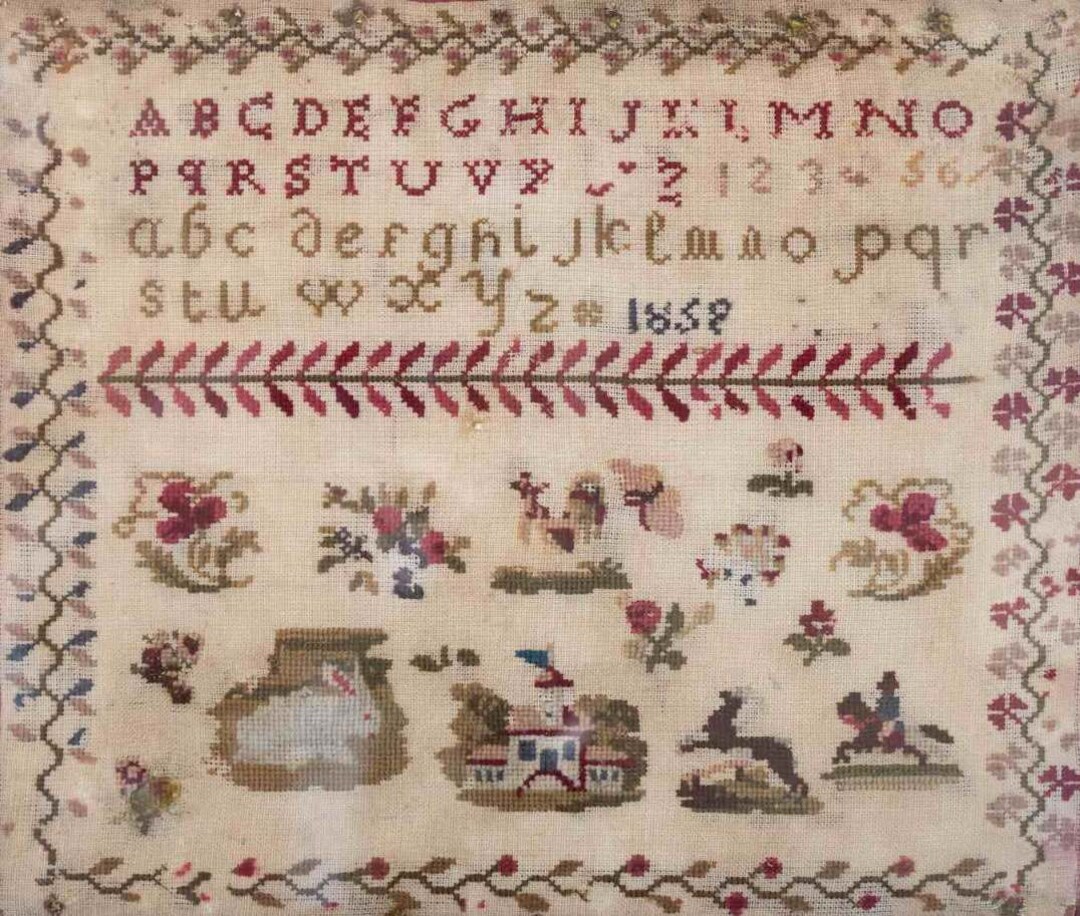 The Countryside - French Antique Sampler - PDF Grid - Etsy