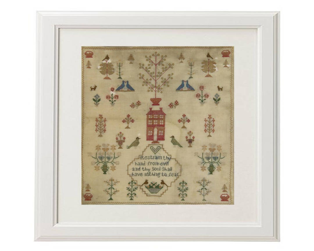 The Red House Sampler - Bristish Cross-stitch Pattern - Instant ...