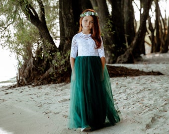 Green Flower Girl Dress - Etsy