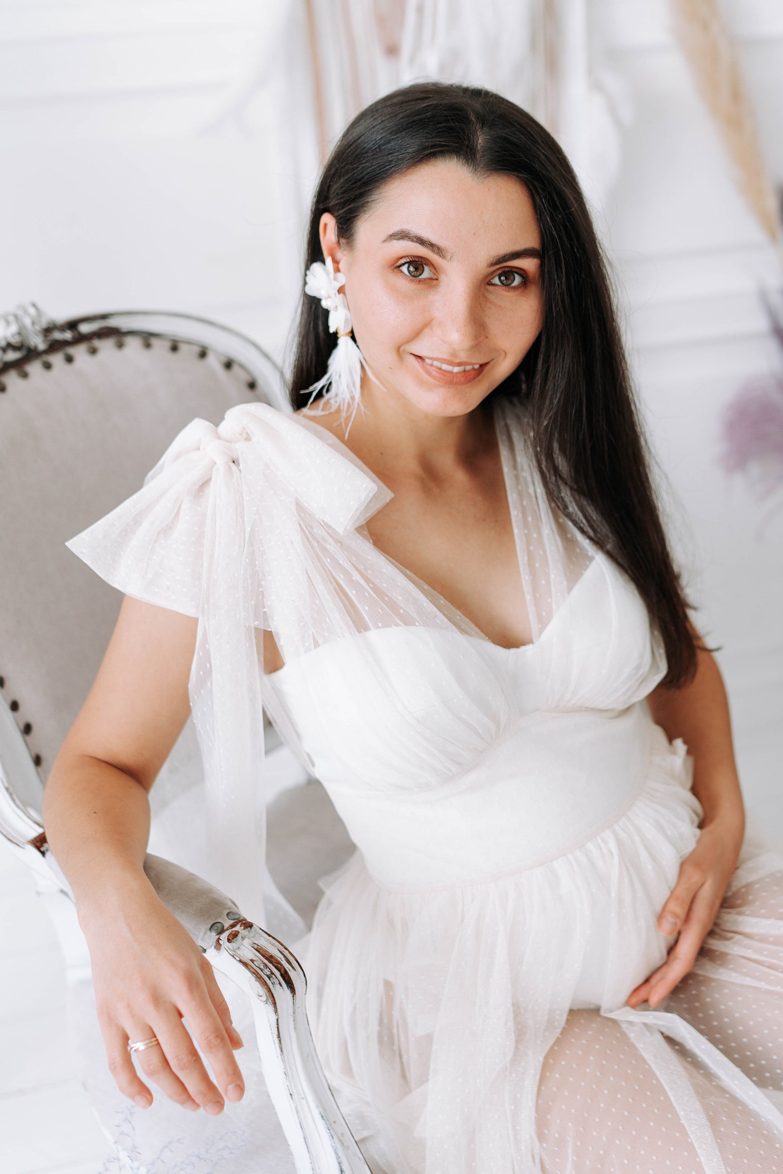 Maternity Dress For Photo Shoot Maternity Gown Maternity Tulle Etsy