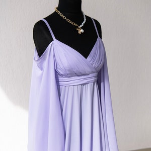 Handmade Lavender Chiffon Dress: Elegant Lilac Gown, Photoshoot Dress ...