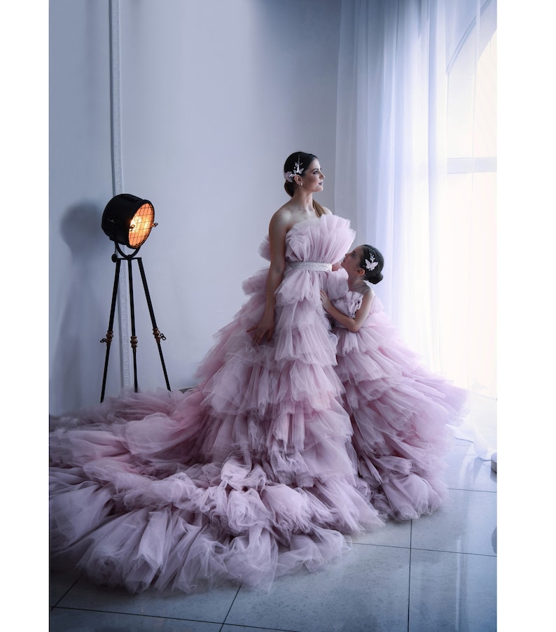 Matching Pink Tulle Mother Daughter Dresses: Photoshoot Gowns With ...