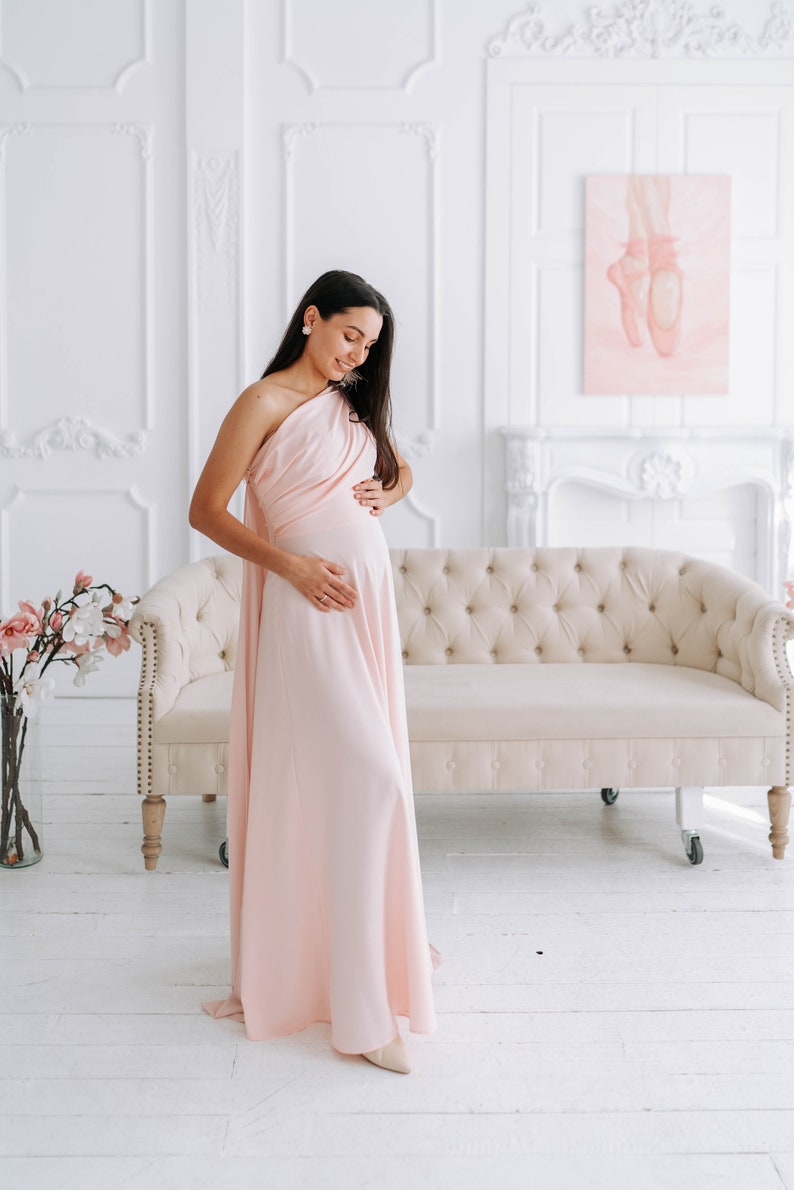 Peach Dress Greek Dress Peach Greek Gown Greek Gown Pregnancy | Etsy