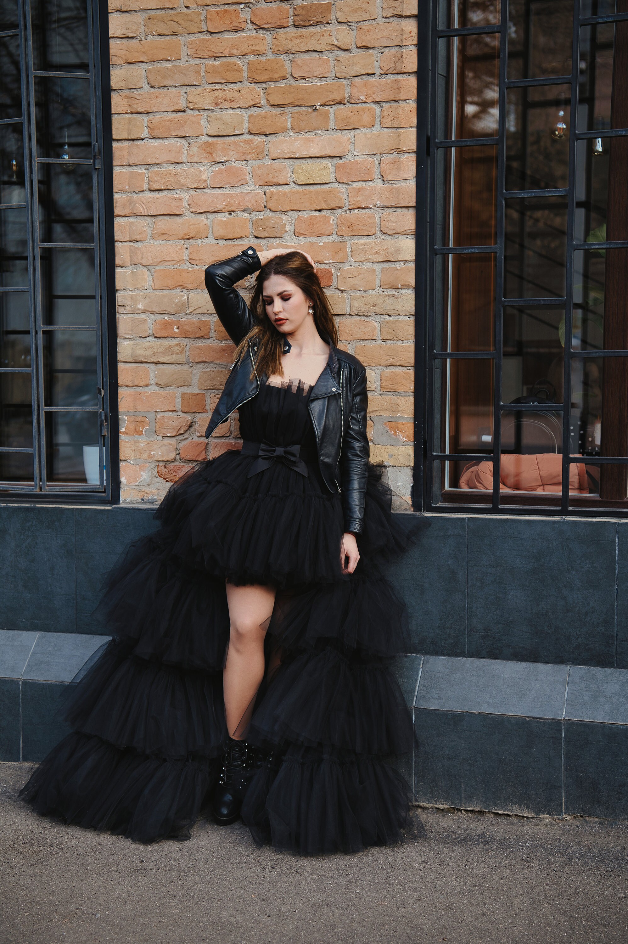 Black Tulle Corset Gown: Fluffy Gothic Wedding Dress - Etsy