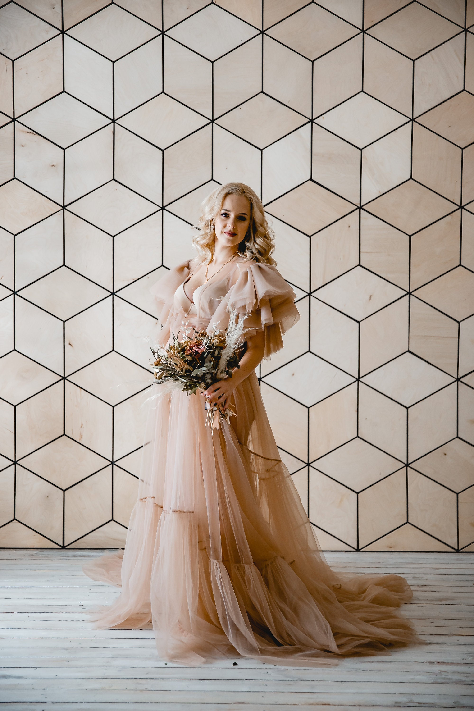 Tulle Dress Maternity Dress Maternity Photo Shoot Dress Tan Etsy