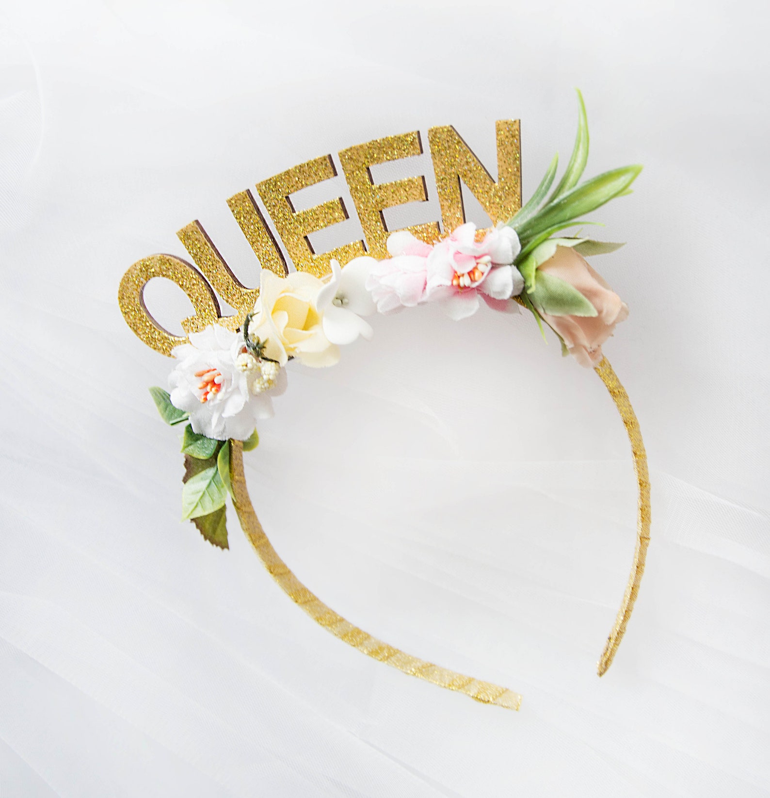 Queen Glitter Crown Headband: Hen Party Bridal Accessory - Etsy
