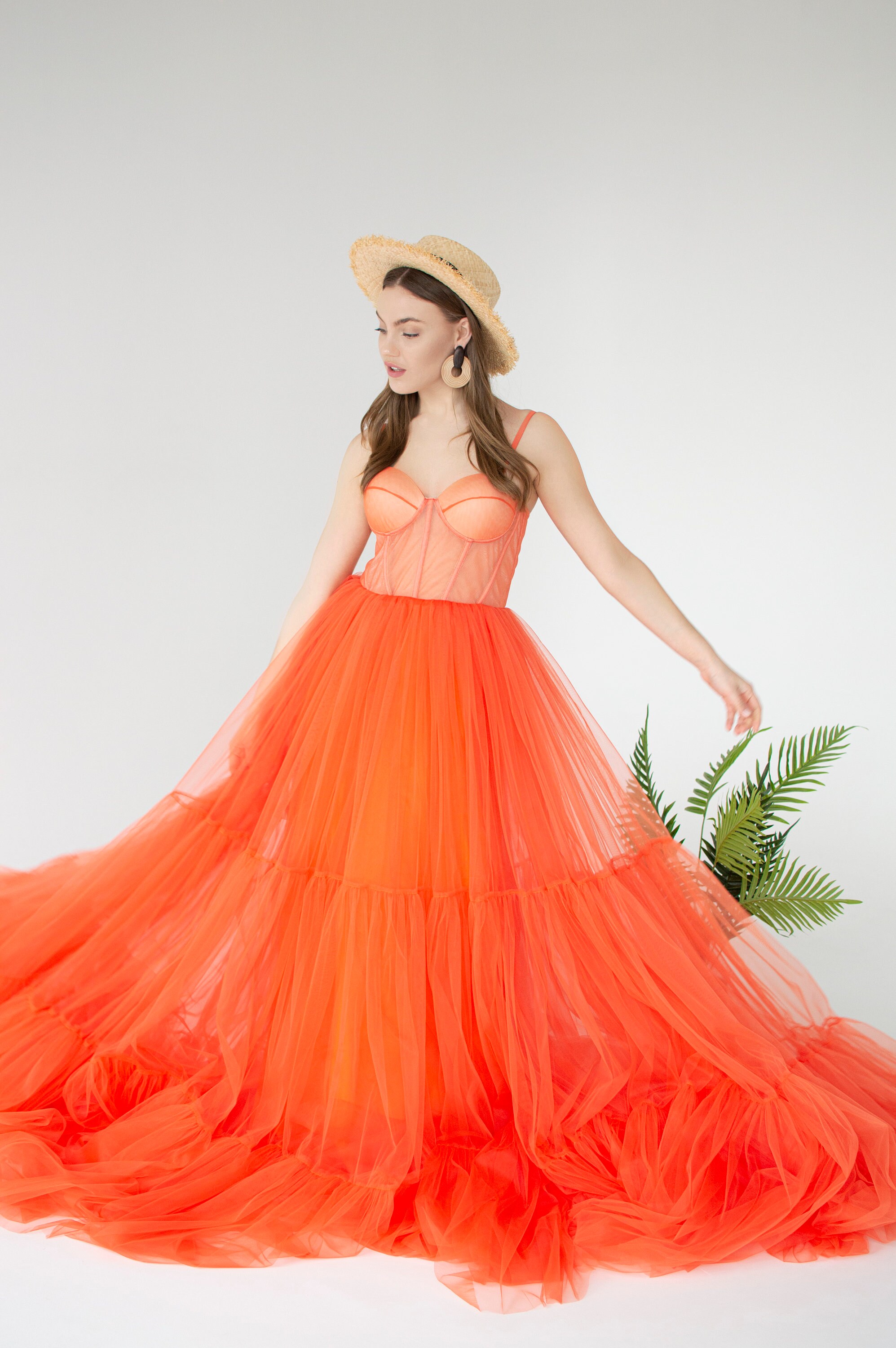Tulle robe Tulle robe Orange tulle robe Orange robe de bal | Etsy