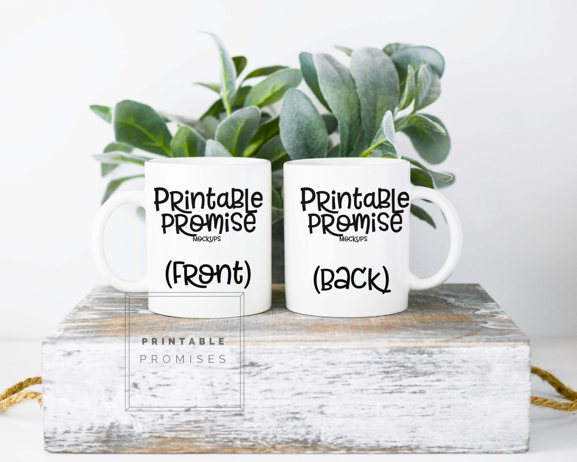 White Mug Mockup | Front & Back Coffee Mug Photo (instant Download) - Etsy