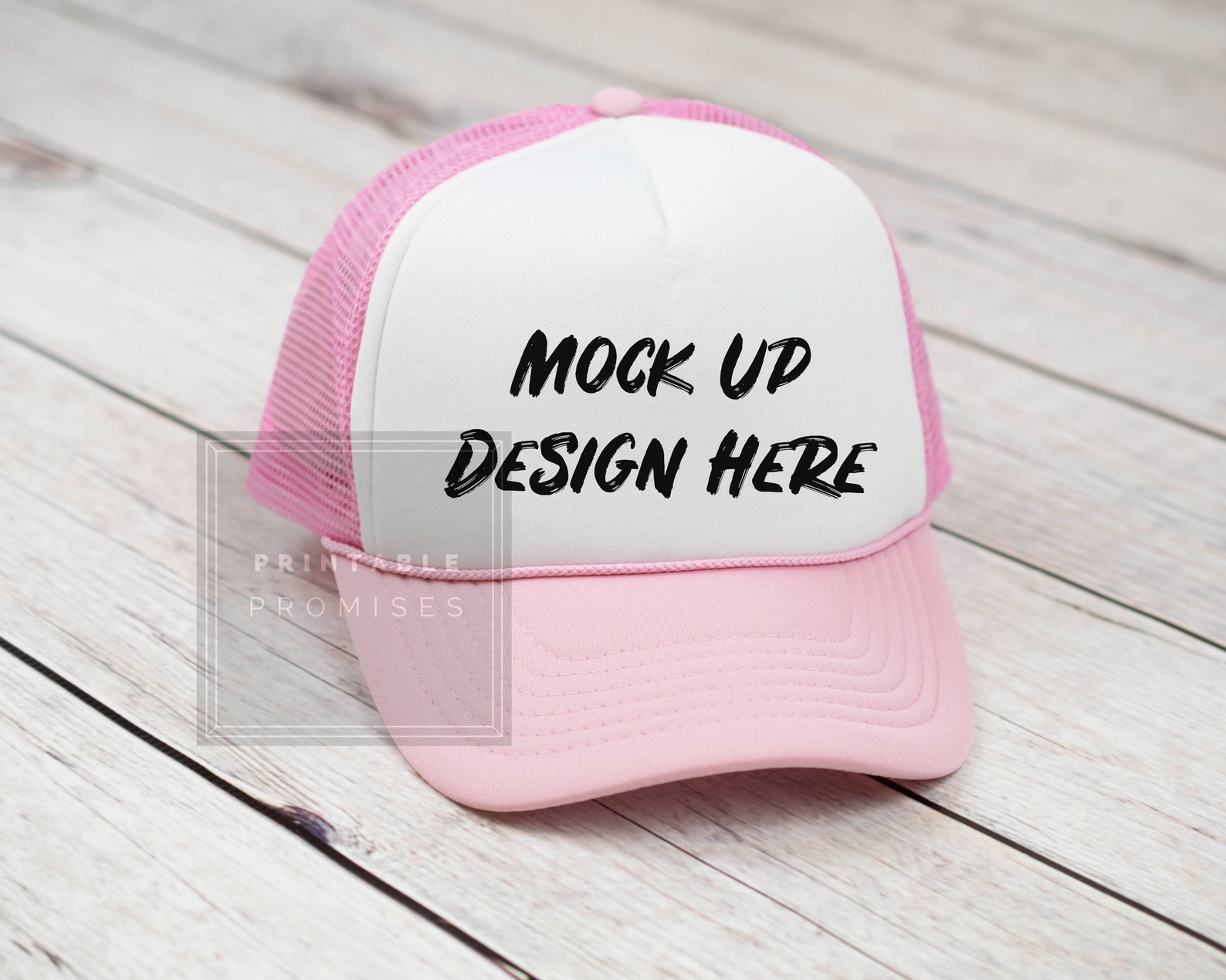 Pink Trucker Hat Mock-up, Pink Mock up Baseball Hat, Blank Hat Cap ...