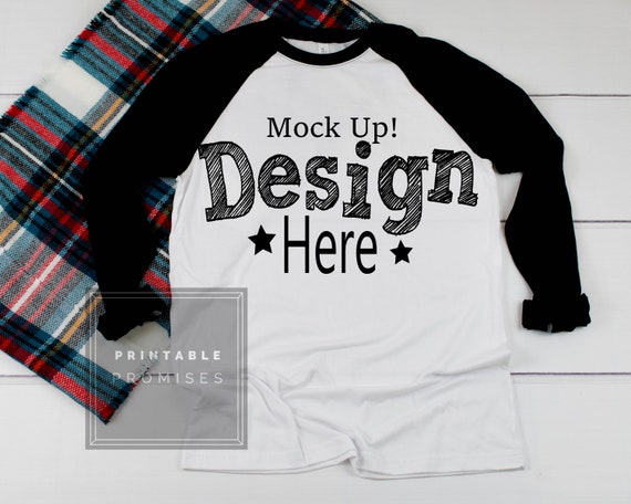 Next Level 6051 Black Raglan Mockup Baseball T-Shirt Mock Up | Etsy