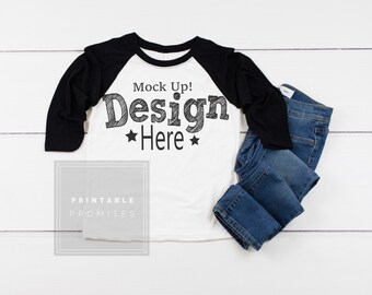 Next Level 3352 Hot Pink White Youth Raglan Mock up T Shirt | Etsy