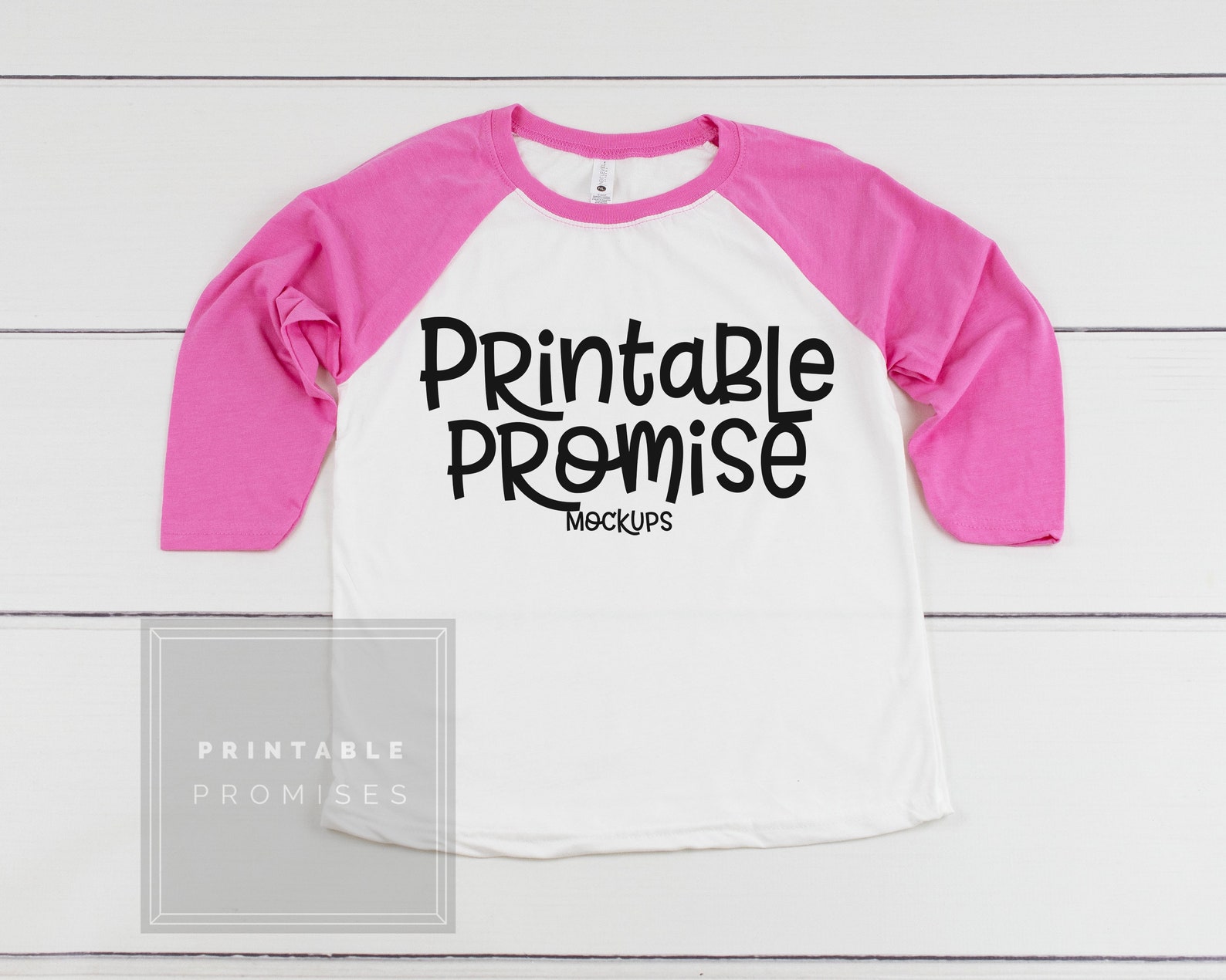 Next Level 3352 Hot Pink White Youth Raglan Mock up T Shirt - Etsy