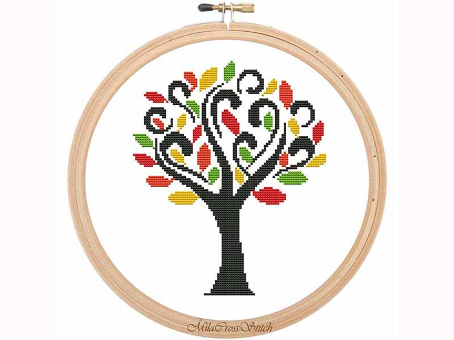 Tree Cross Stitch Pattern PDF Modern Easy Xstitch Chart | Etsy