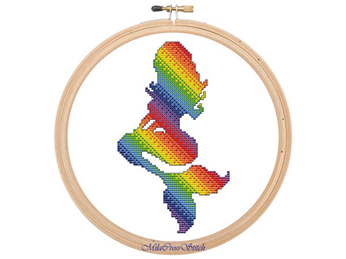 Mermaid Cross Stitch Pattern PDF Modern Counted Crossstitch - Etsy