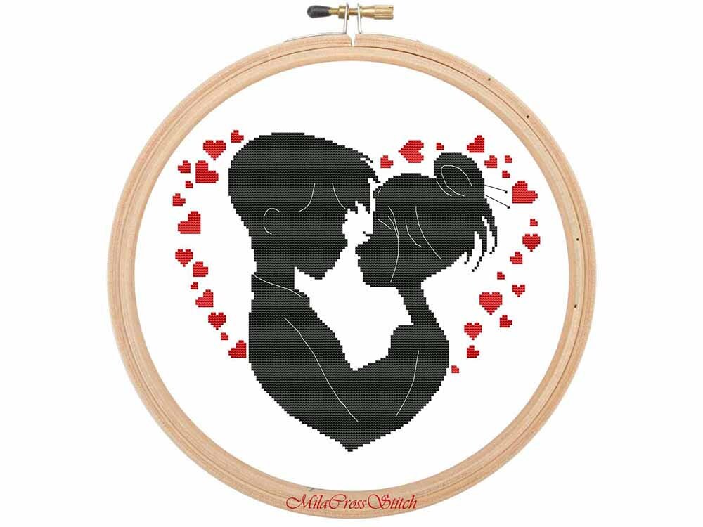 Modern Couple in Love Cross Stitch Pattern PDF Love Xstitch | Etsy