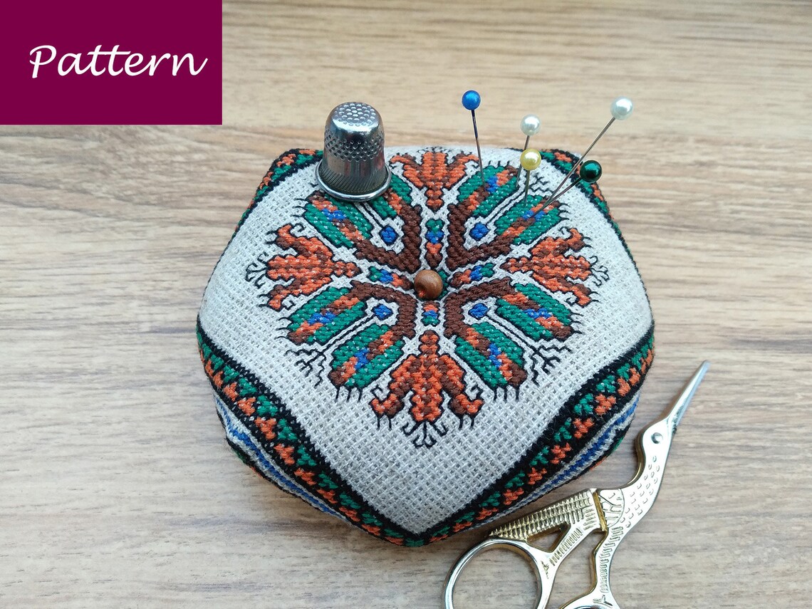 Folk Biscornu Cross Stitch Pattern Easy Ethnic Design - Etsy