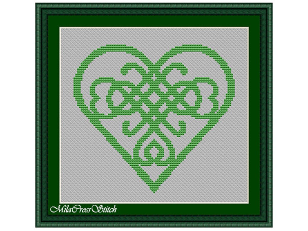 Celtic Heart – Cross Stitch Pattern – Xstitch Chart – St. Patrick's Day ...
