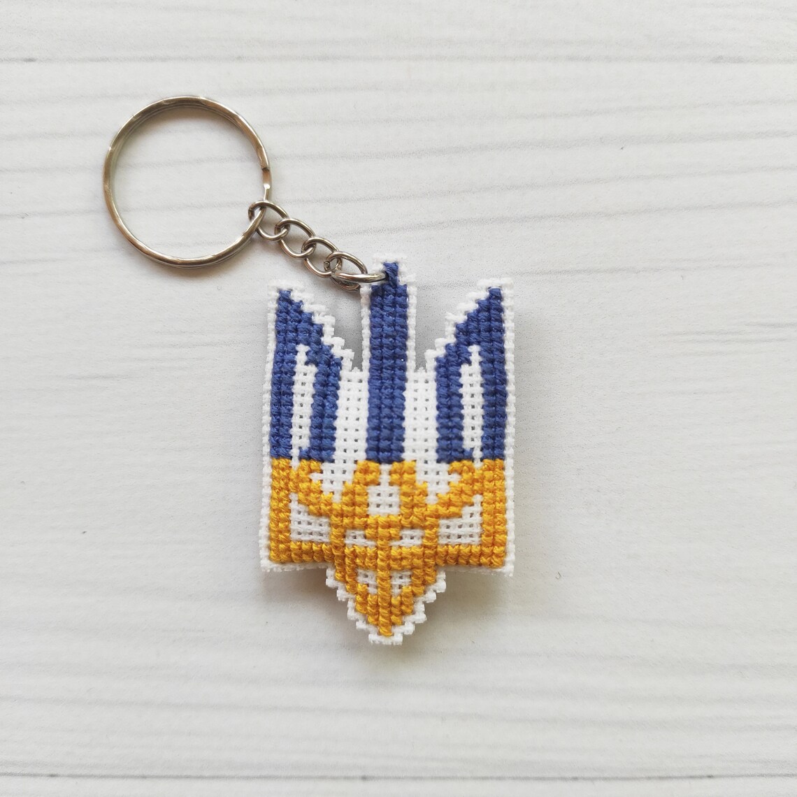 Ukrainian Keychain trident tryzub. Hand - Etsy