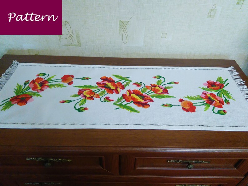 Tablecloth Cross Stitch Pattern Rectangular Table Runner | Etsy