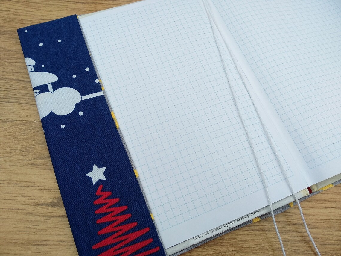 Christmas Notebook Double Sided Fabric Cover Hand | Etsy