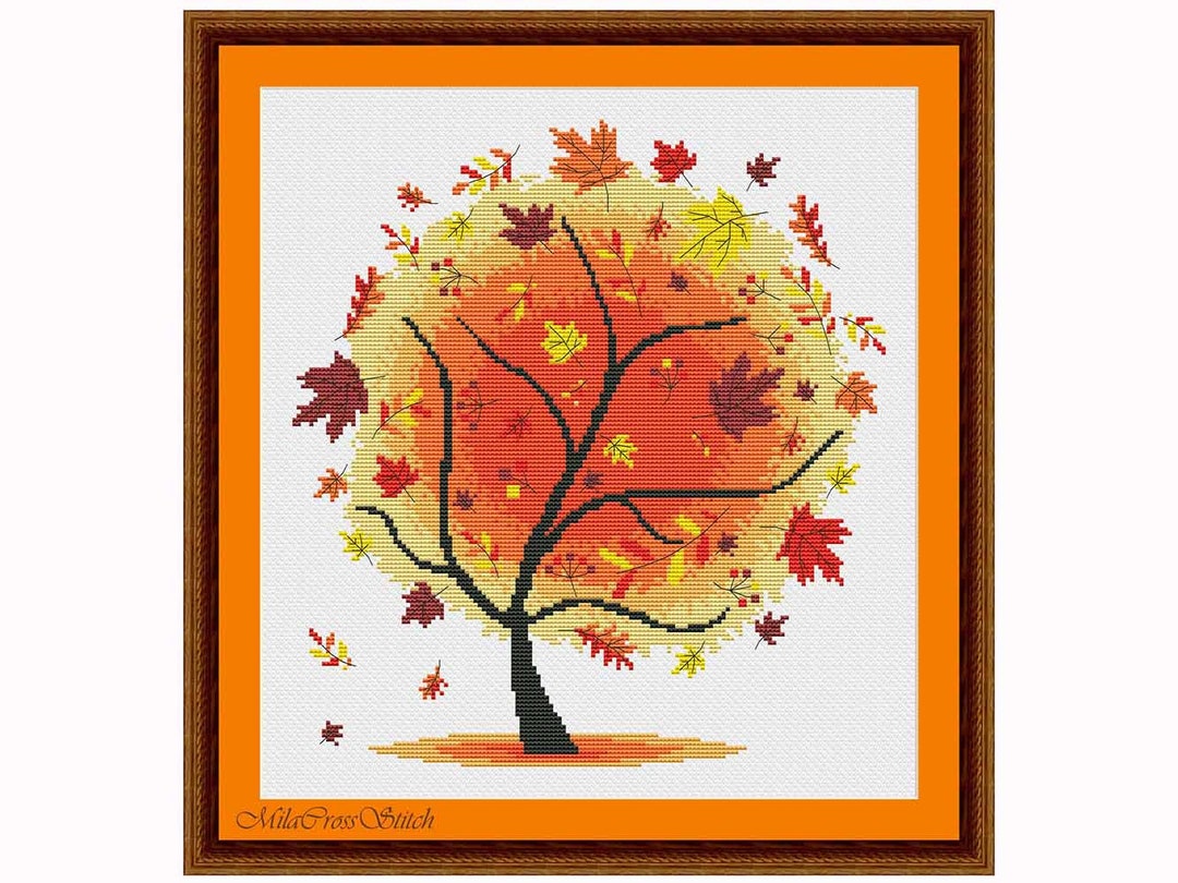 Autumn Tree Cross Stitch Pattern. 4 Seasons, Nature Xstitch Chart - Etsy