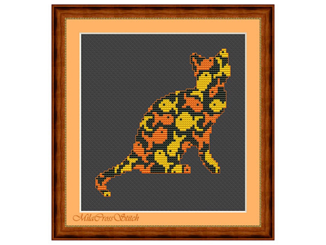 Cat Cross Stitch Pattern PDF Easy Modern Pattern Funny Cross - Etsy
