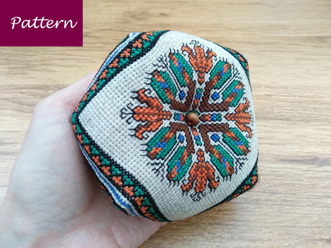 Folk Biscornu Cross Stitch Pattern Easy Ethnic Design - Etsy