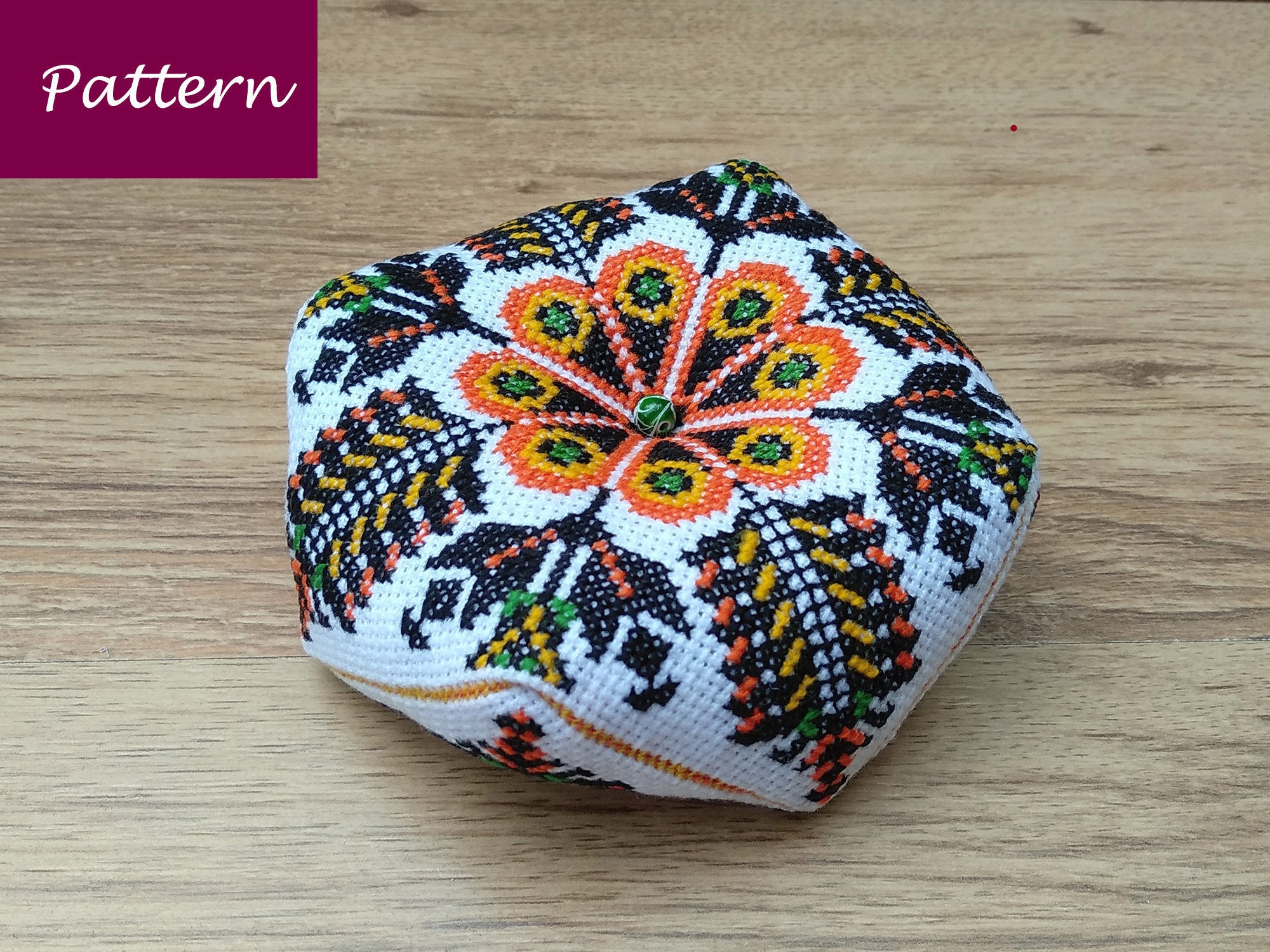 Folk Biscornu Easy Cross Stitch Pattern Pincushion | Etsy