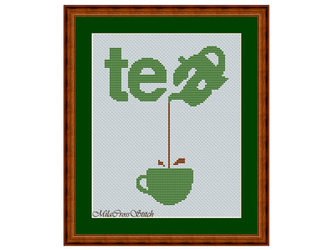 Tea Cup – Easy Cross Stitch Pattern – Kitchen DIY Decor – Unique Gift ...