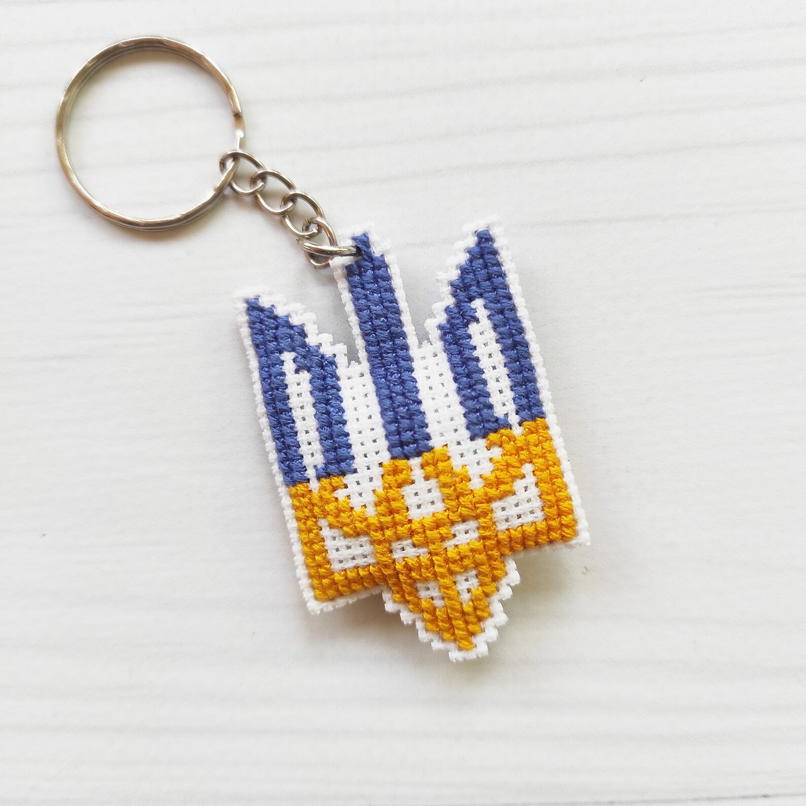 Ukrainian Keychain trident tryzub. Hand - Etsy