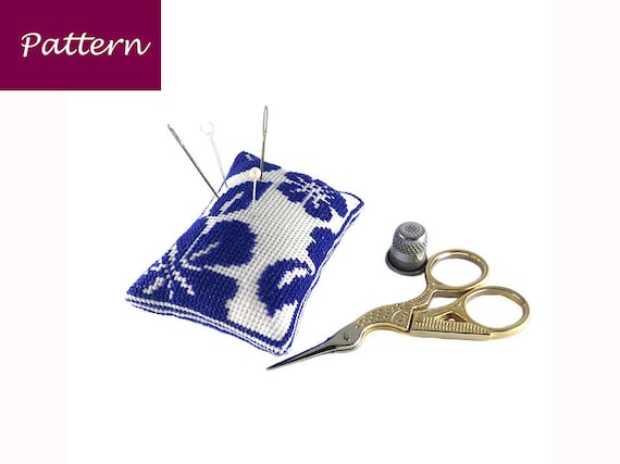 Pincushion Cross Stitch Pattern. Easy Xstitch Chart. Floral | Etsy