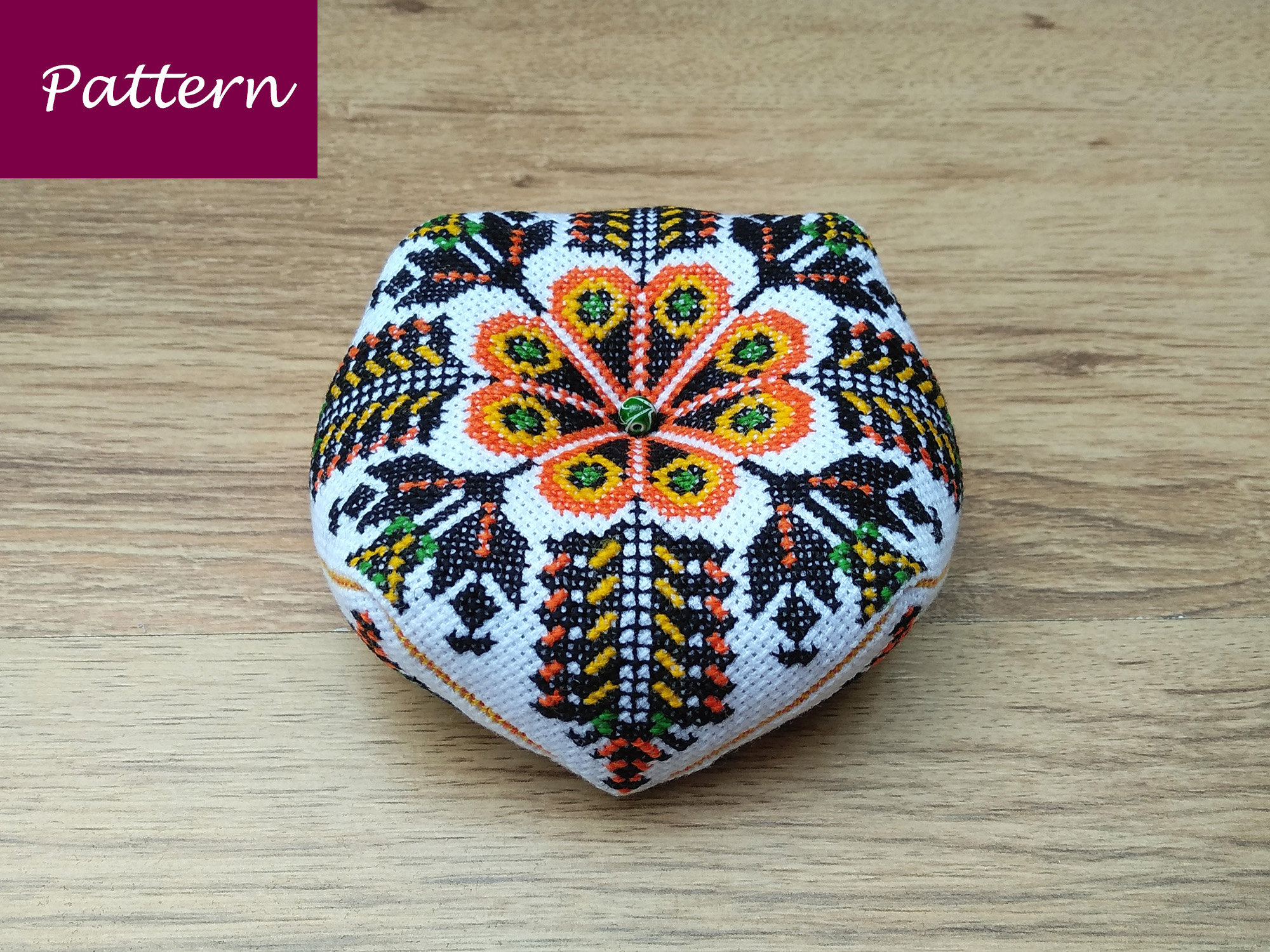 Folk Biscornu – Easy Cross Stitch Pattern – Pincushion – Ethnic Design ...