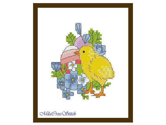 Easter Chick Cross Stitch Pattern Modern Counted Xstitch - Etsy