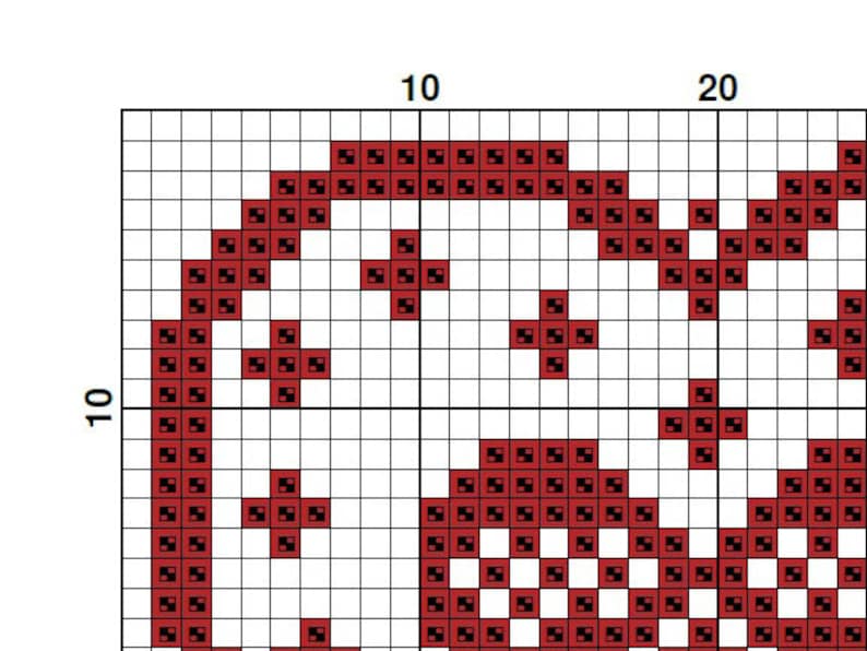 Christmas Ornaments Cross Stitch Heart PDF Pattern Easy - Etsy