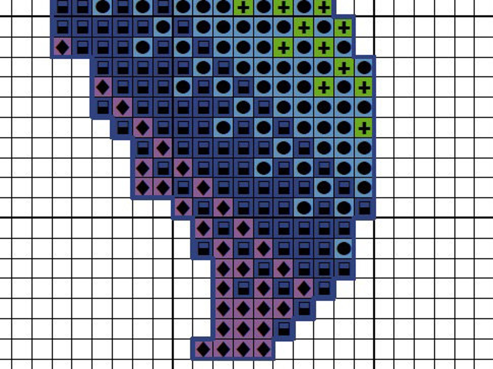 Mermaid Cross Stitch Pattern PDF Modern Counted Crossstitch - Etsy