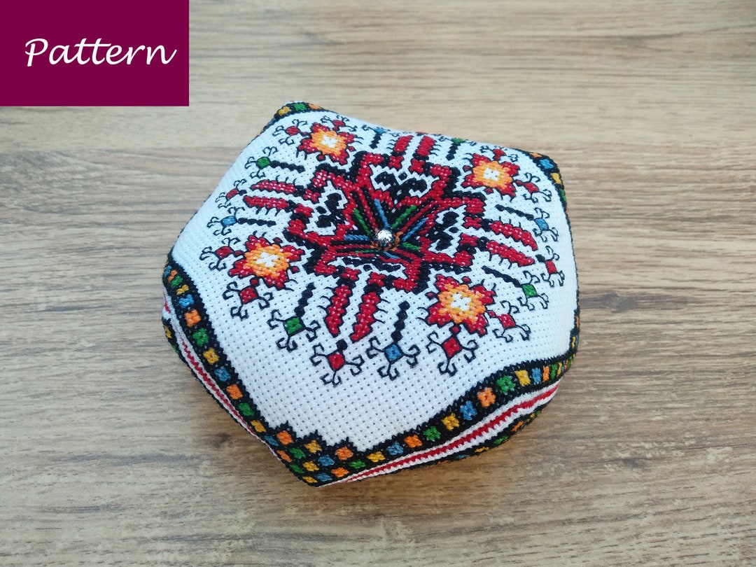 Ethnic Biscornu – Cross Stitch Pattern – DIY Pincushion – Folk Needle ...