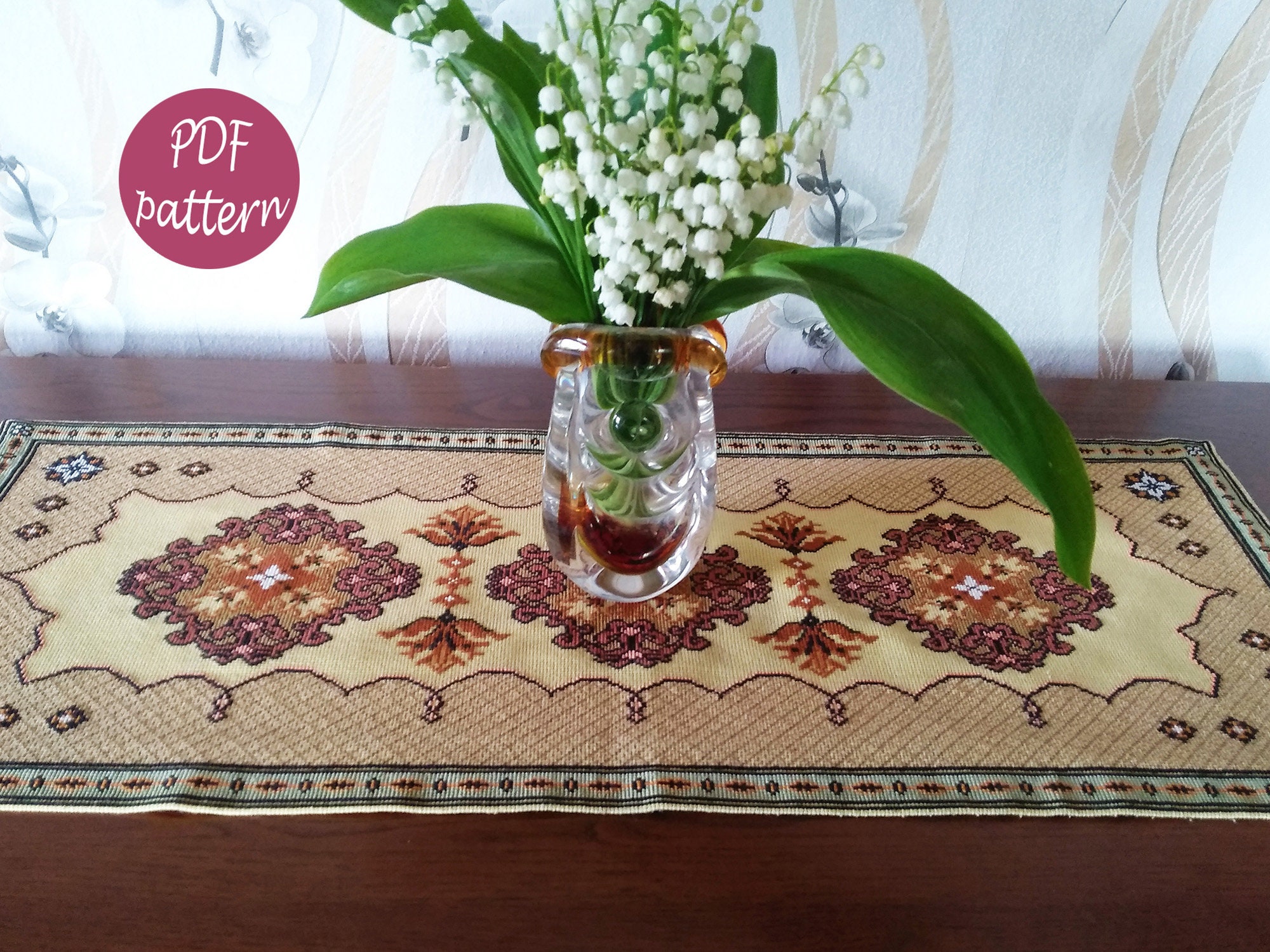 Tablecloth Cross Stitch Pattern DIY Cozy Home Decor - Etsy