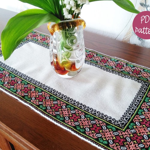 Tablecloth Cross Stitch Pattern Rectangular Table Runner - Etsy