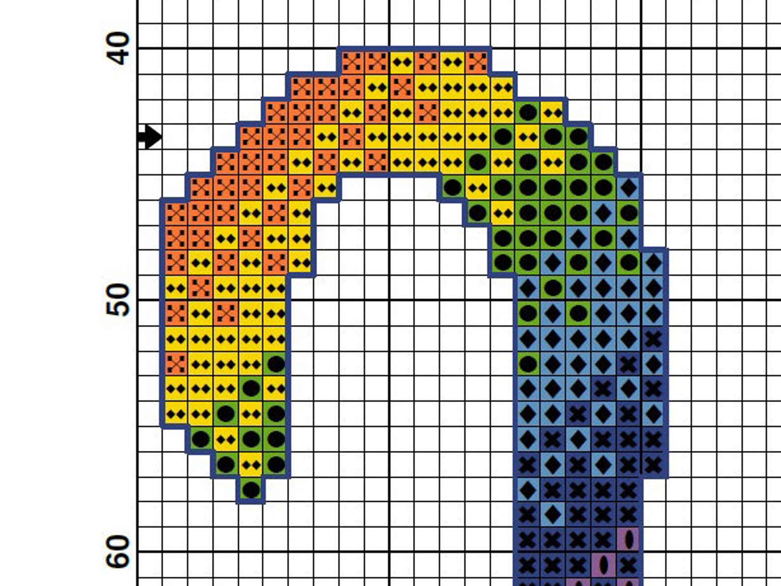 Rainbow Cat – Colorful Cross Stitch Pattern – Counted Xstitch Chart ...