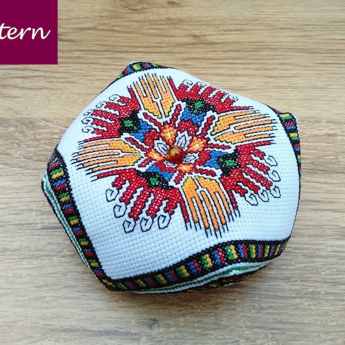 Biscornu Pattern PDF Flower Basket Cross Stitch Pincushion - Etsy