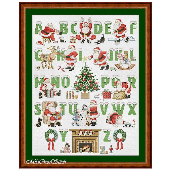 Christmas Alphabet Cross Stitch Pattern - Etsy