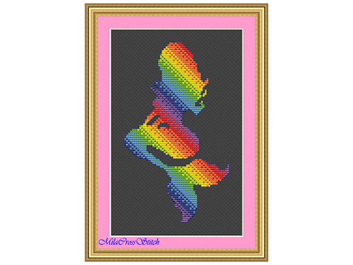 Mermaid Cross Stitch Pattern PDF Modern Counted Crossstitch - Etsy